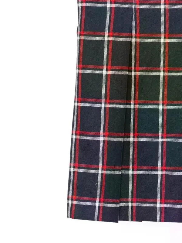 Undercover Tartan Pleated Skirt - Blue