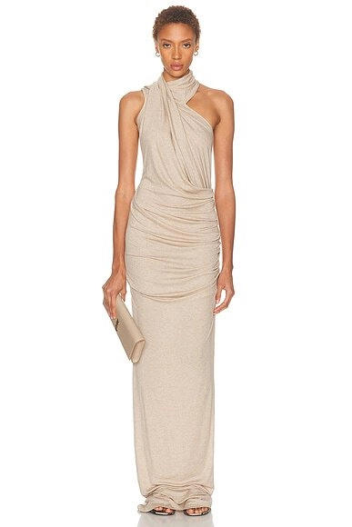 ENTIRE STUDIOS Sleeveless Halterneck Maxi Dress - Fawn