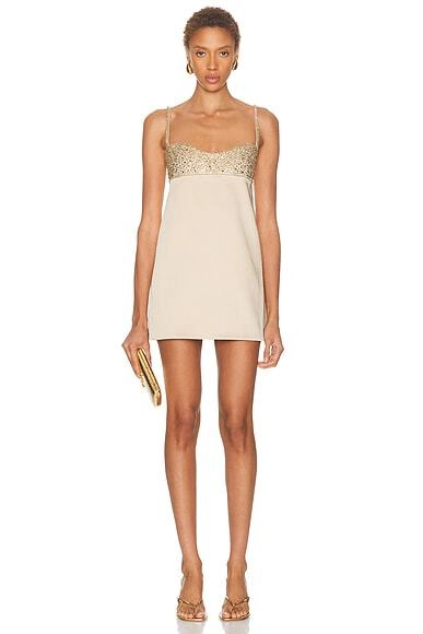Retrofete Shyla Dress With Embellished Bodice - Macadamia