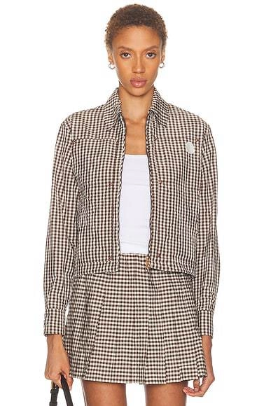 Moncler Gingham Check Shirt Jacket - Light Beige