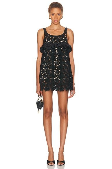 Miu Miu Macramé Anemone Dress - Nero
