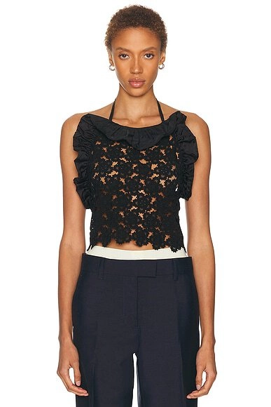 Miu Miu Macrame Anemone Top - Nero
