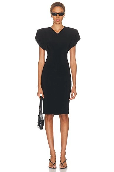 Norma Kamali Cap Sleeve Shoulder Pad Dress