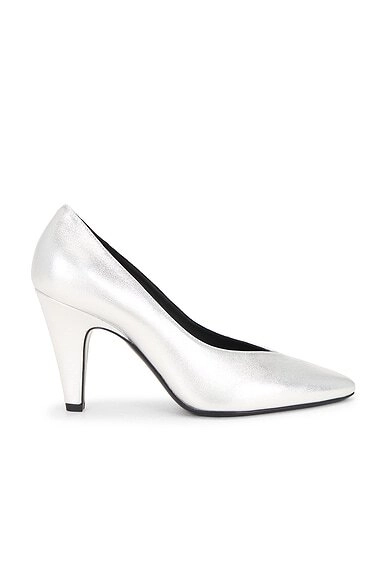 Alaïa Metallic Silver Leather Pointed Toe Pumps