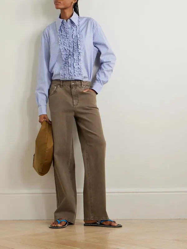 Tibi Mid-rise Tapered Jeans