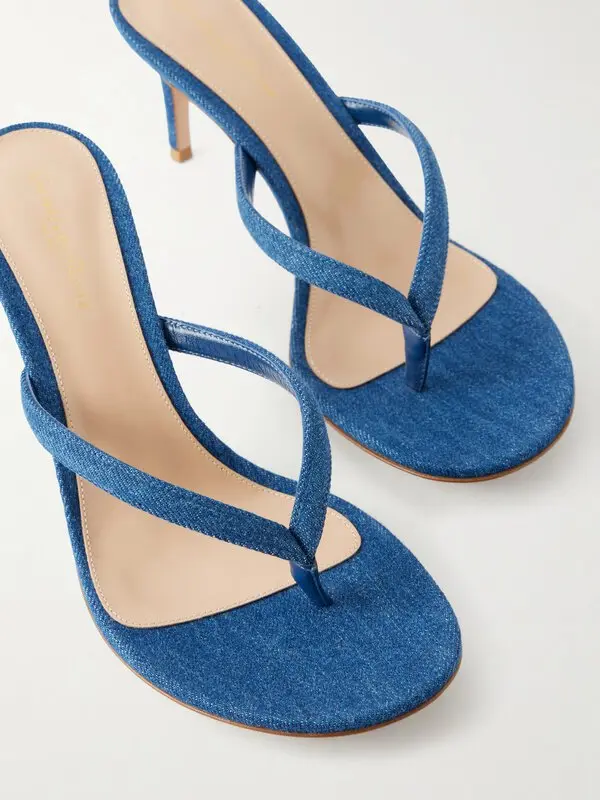GIANVITO ROSSI Calypso 70 Denim Stiletto Sandals
