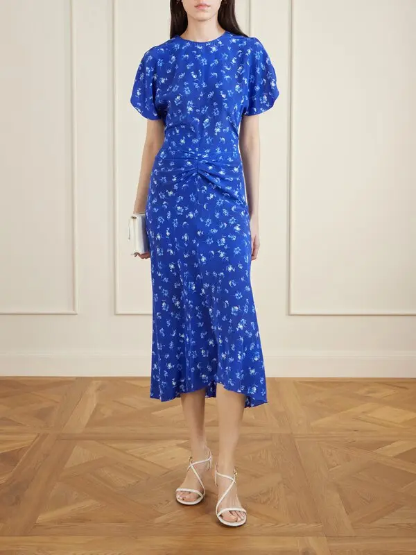 Victoria Beckham Bela Floral-print Silk-chiffon Midi Dress