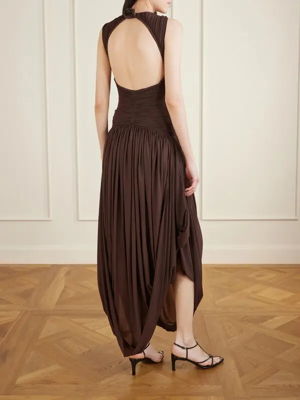MAYGEL CORONEL Atrio Draped Jersey Midi Dress