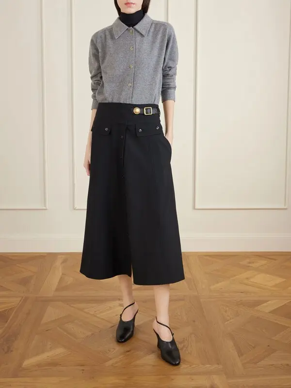 JIL SANDER Grained Leather Mules With Ankle Strap