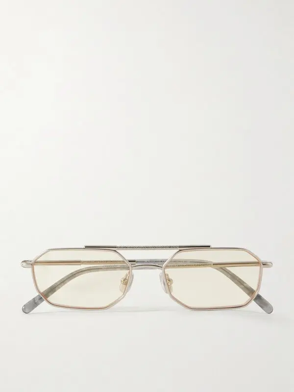 Brunello Cucinelli Tone Octagon Eyeglasses - Silver
