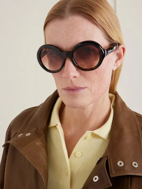 Prada Round-frame Acetate Sunglasses - Tortoiseshell
