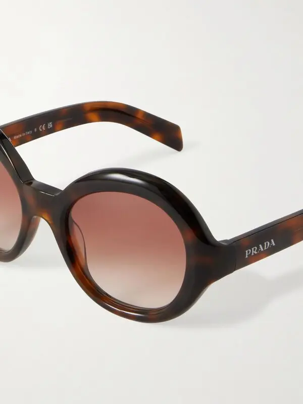 Prada Round-frame Acetate Sunglasses - Tortoiseshell