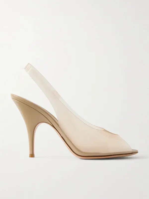 GIANVITO ROSSI Cher 95 Pvc Slingback Sandals - Neutrals