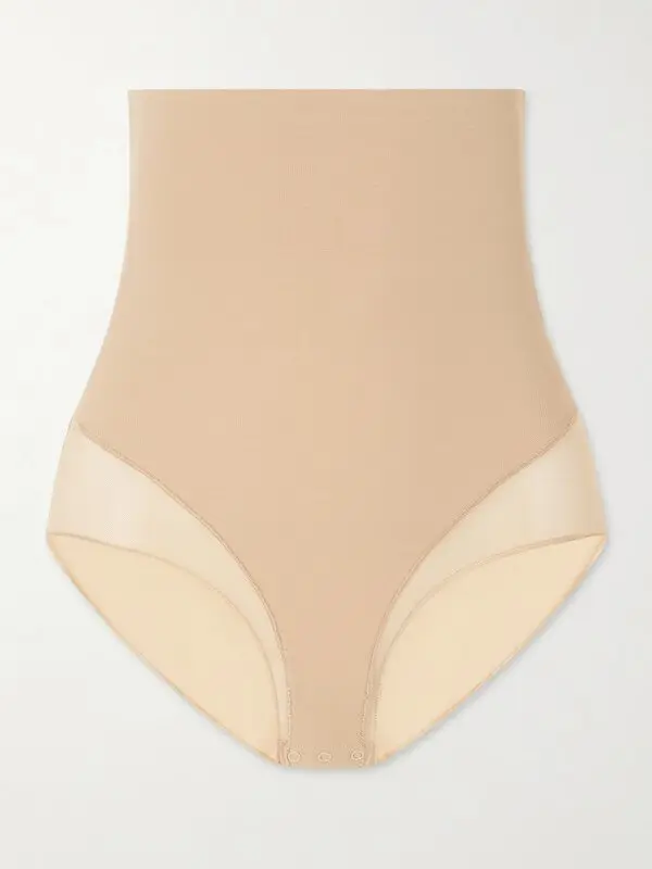 SKIMS Power Mesh High-waist Jersey Briefs - Neutrals