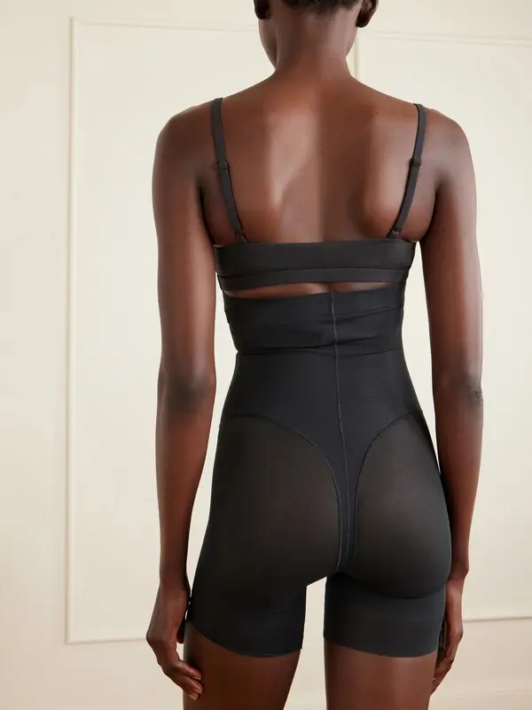 SKIMS Mesh-trimmed Jersey Thigh - Black