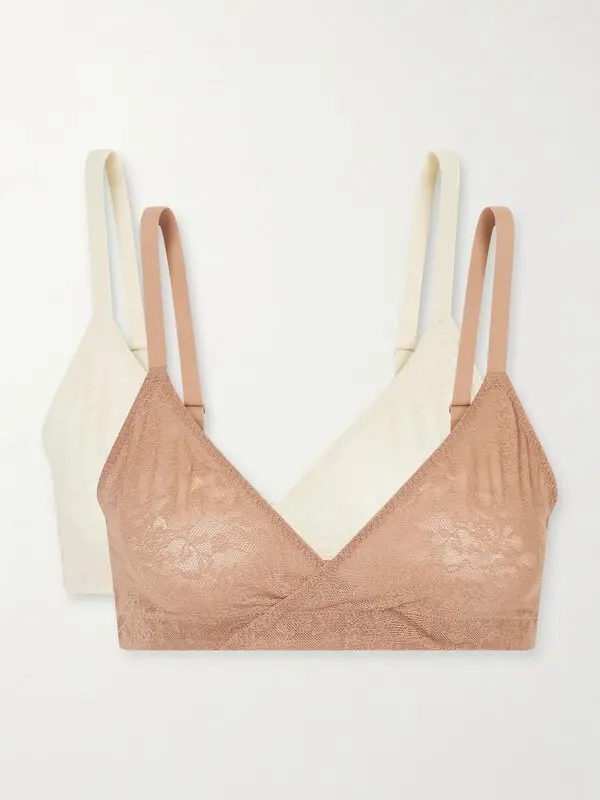 Spanx Stretch Lace Triangle Bralette - Neutrals