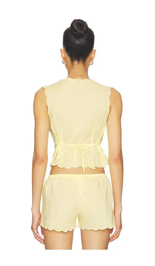 MONTCE X Elsa Hosk Scalloped Vest Top - Yellow