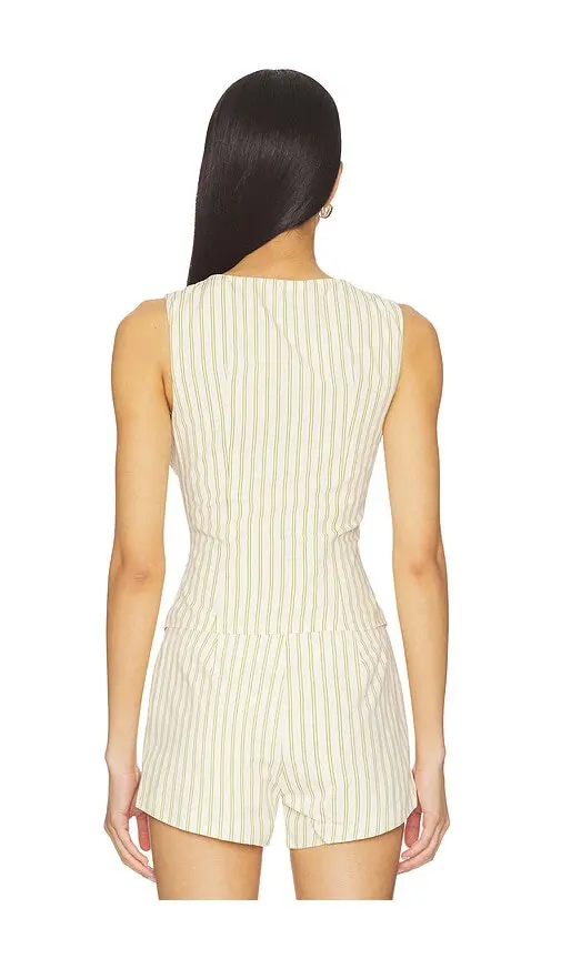 ALL THE WAYS Alerie Button Front Top - Cream