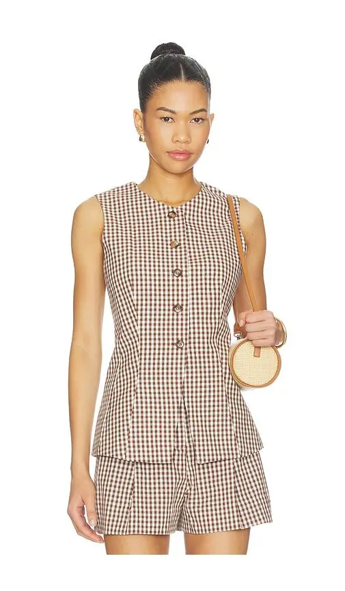 Astr The Label Checked Waistcoat