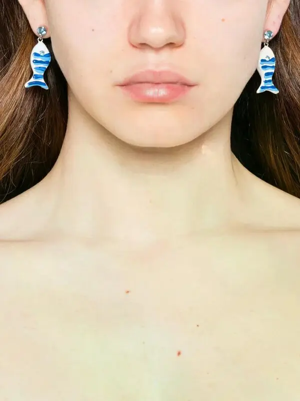 Marni Fish Charm Drop Earrings