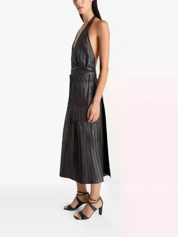 LEMAIRE Pleated Leather Apron Dress