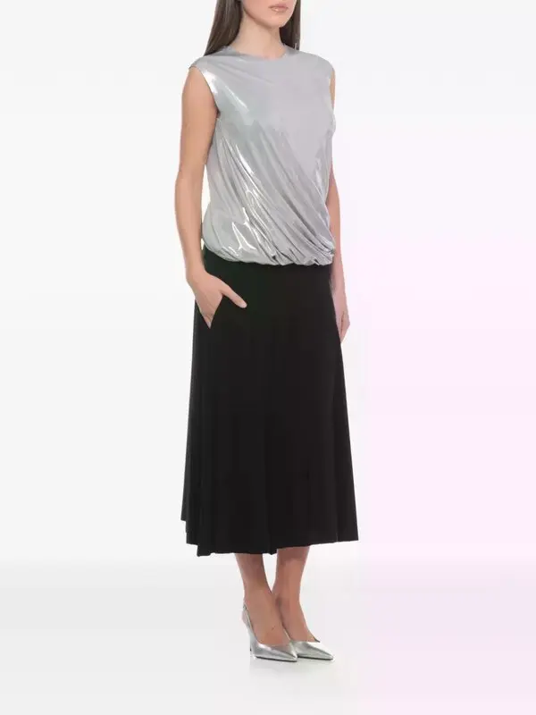 Norma Kamali Draped Vest - Silver