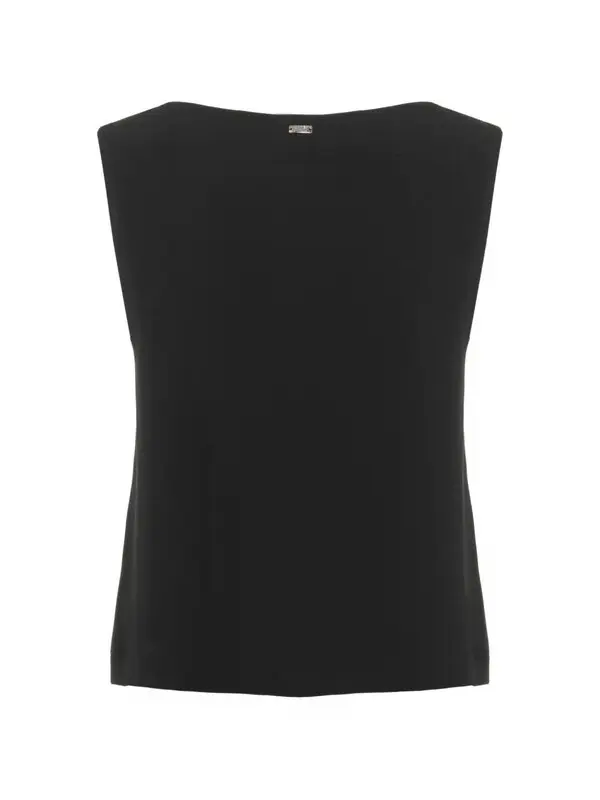 Herno V-neck Sleeveless Blouse With Button Detail - Black