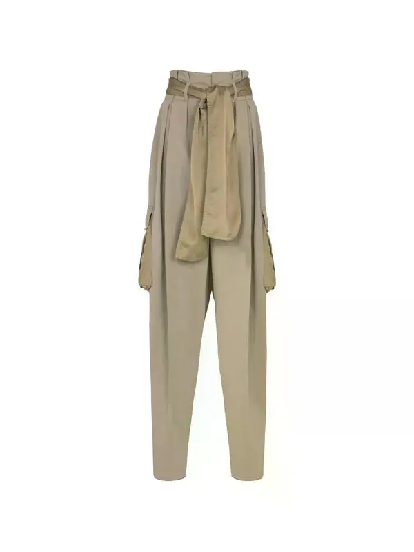 Balmain High-waisted Cargo Trousers - Green