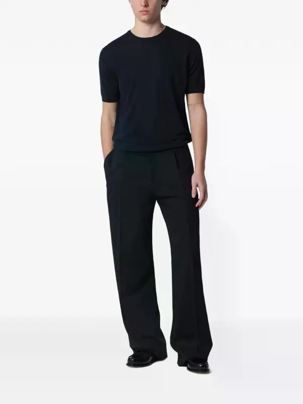 LARDINI Pleated Wide Leg Trousers