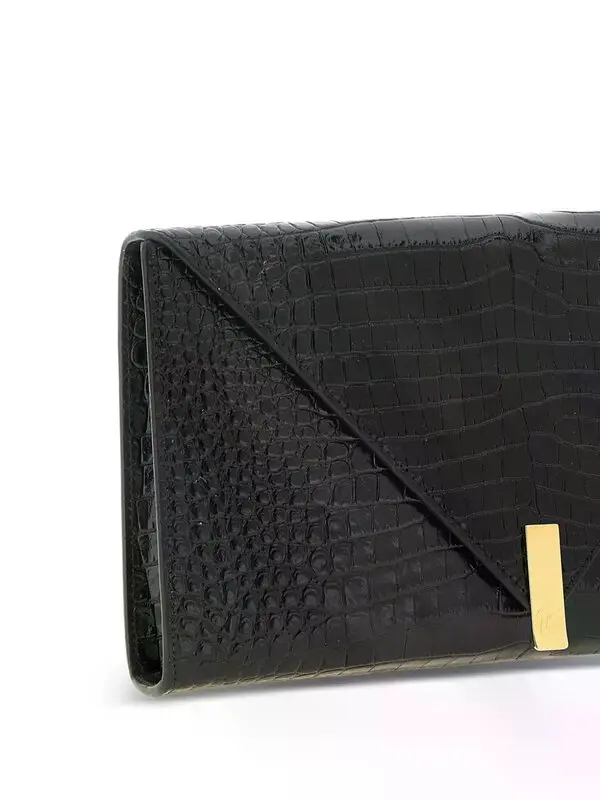 GIUSEPPE ZANOTTI Croc-print Envelope Clutch