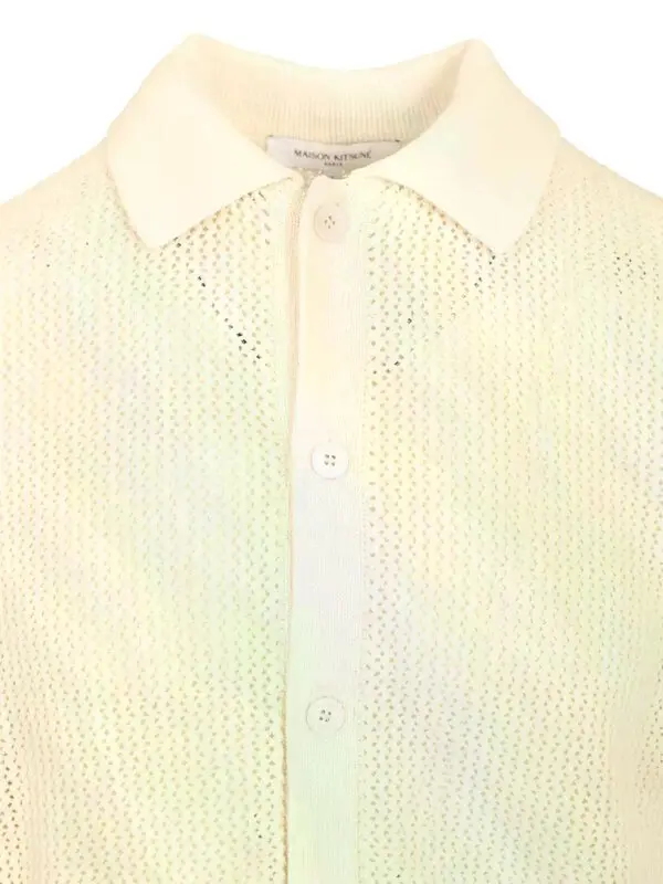 Maison Kitsuné Open-knit Short-sleeve Cardigan - Neutrals