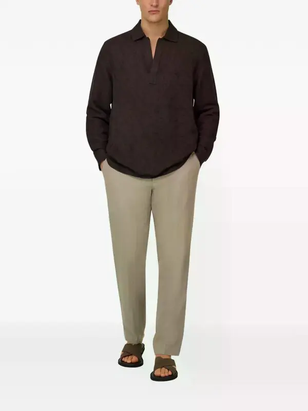 Boggi Milano Stitched Pockets Linen Trousers