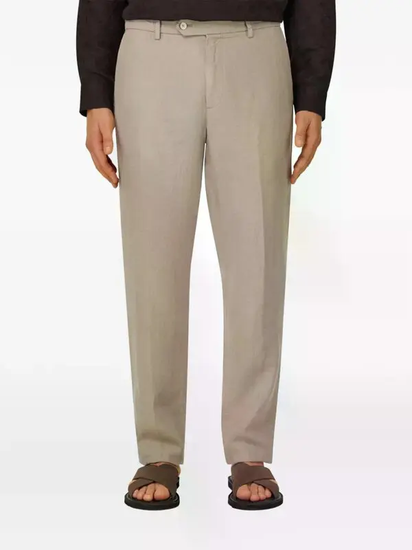 Boggi Milano Stitched Pockets Linen Trousers