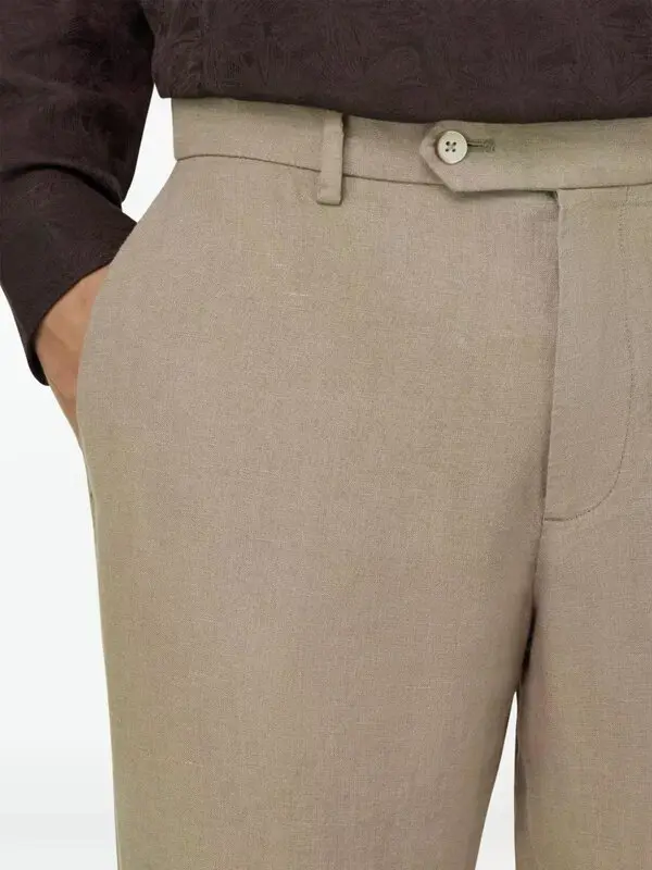 Boggi Milano Stitched Pockets Linen Trousers