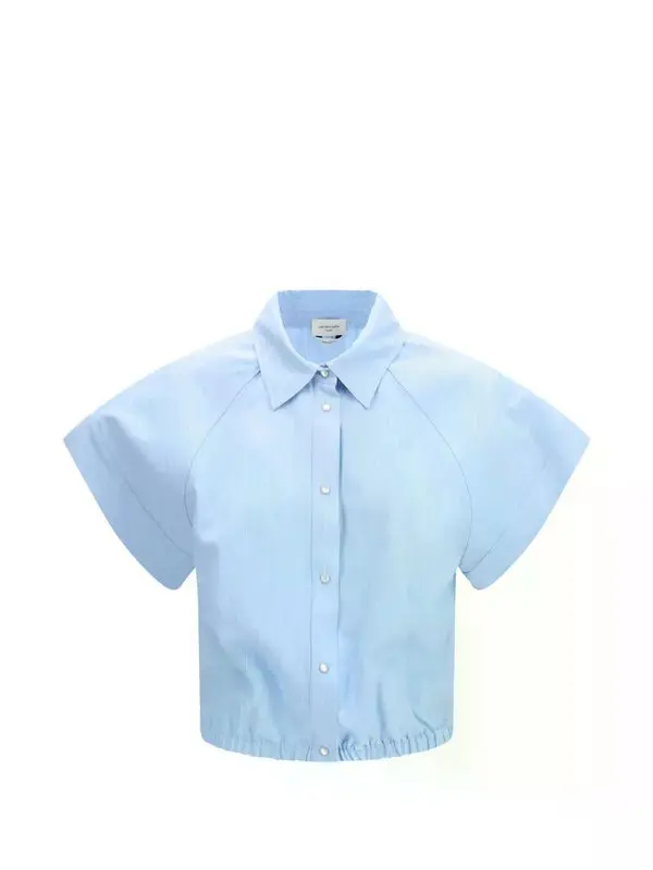 Jacob Cohen Short Sleeve Shirt With Pinstripe Pattern And Elasticated Hem - Blue