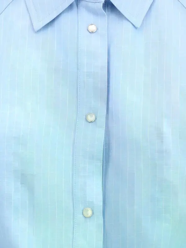 Jacob Cohen Short Sleeve Shirt With Pinstripe Pattern And Elasticated Hem
