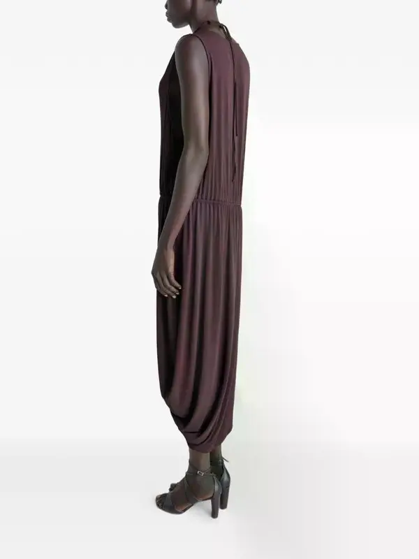 LEMAIRE Draped V-neck Midi Dress - Purple