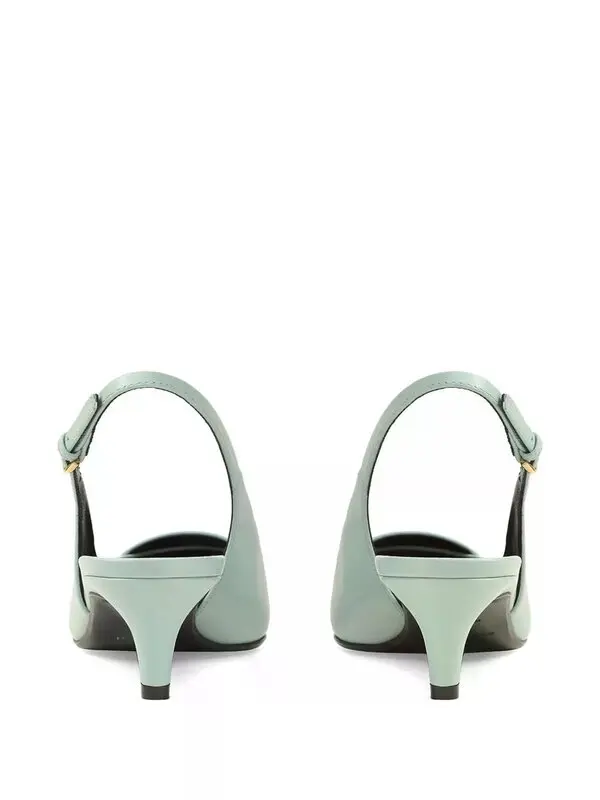 SERGIO ROSSI Logo-plaque Point-toe Slingback Pumps - Blue