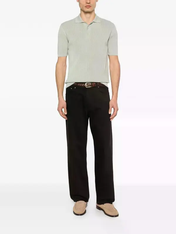 LUIGI GENTILE Open-knit Polo Shirt