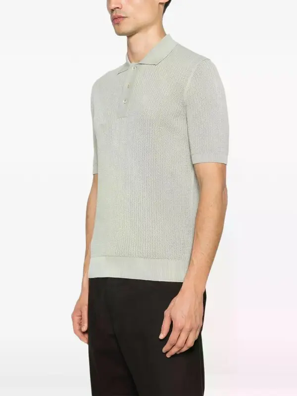 LUIGI GENTILE Open-knit Polo Shirt