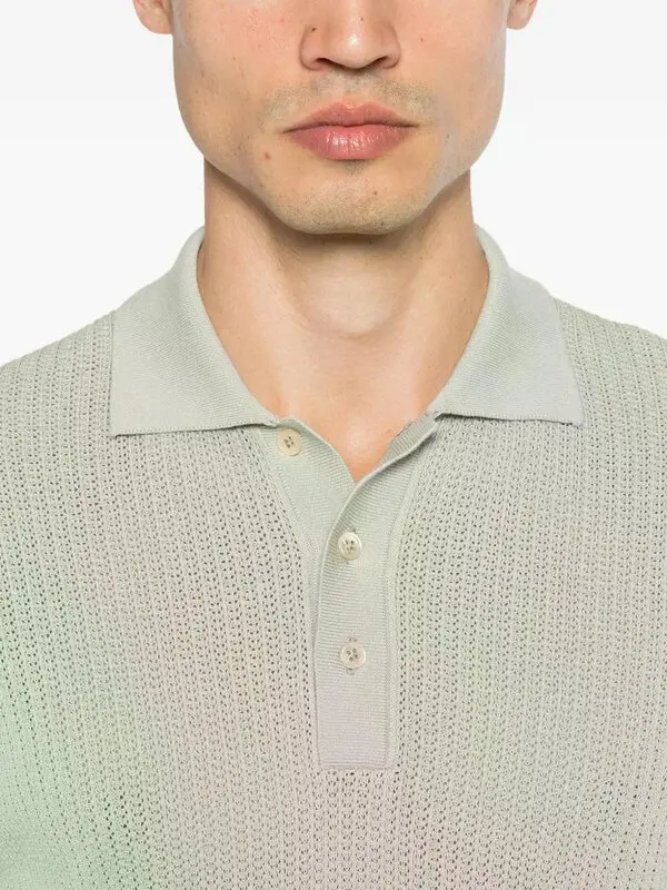 LUIGI GENTILE Open-knit Polo Shirt