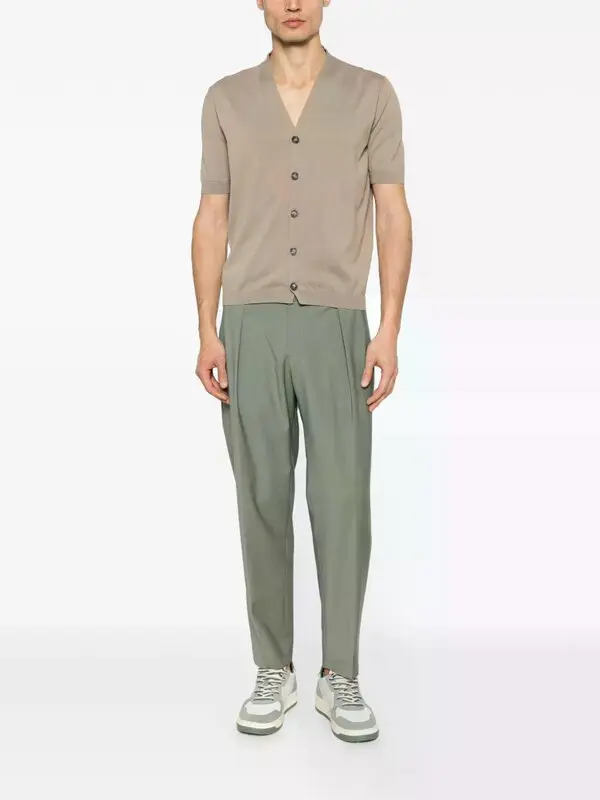 LUIGI GENTILE Button Short-sleeve Cardigan - Neutrals
