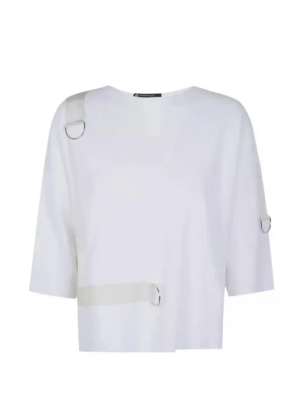 PIERANTONIOGASPARI Three-quarter Sleeve Top With D-ring Detail - White