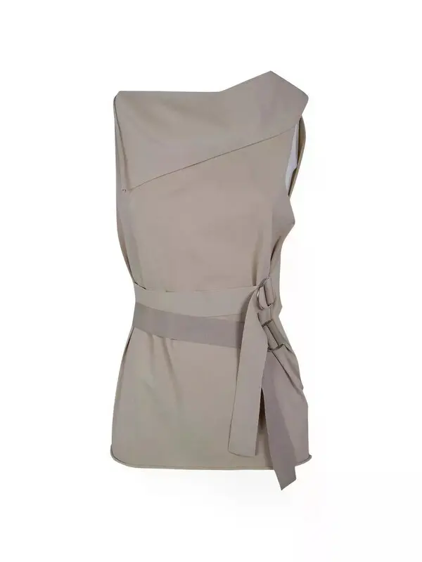 PIERANTONIOGASPARI Sleeveless Draped Belted Top - Neutrals