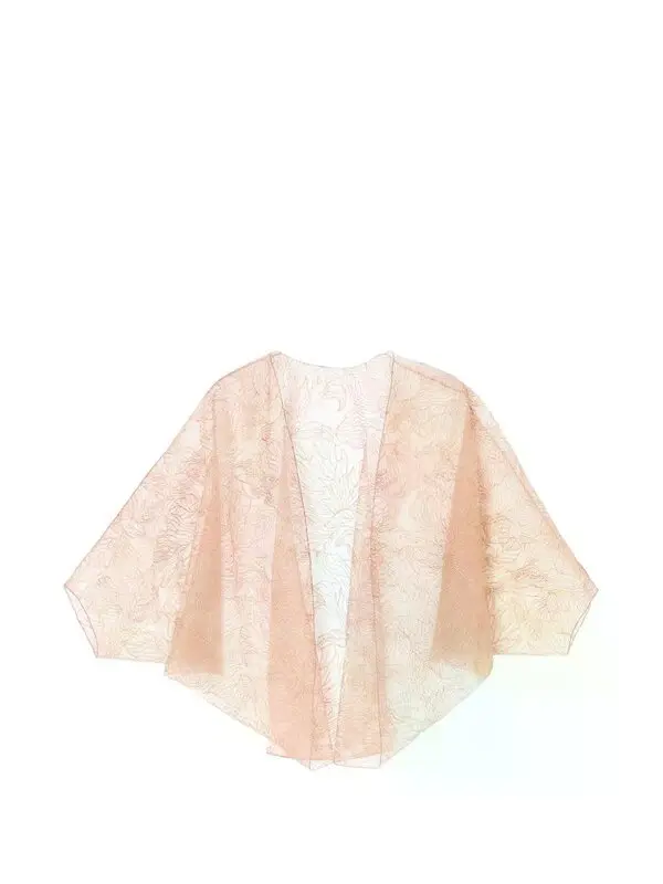 Emporio Armani Embroidered Cape With Floral Pattern