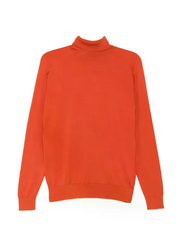 John Smedley Harvey Roll Neck Top - Orange
