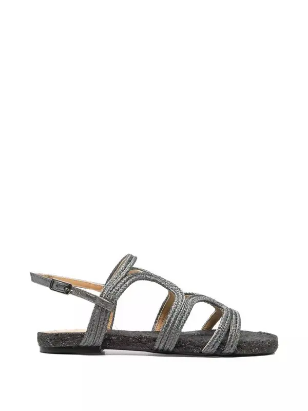 CastaÑer Buckled Woven Sandals - Grey