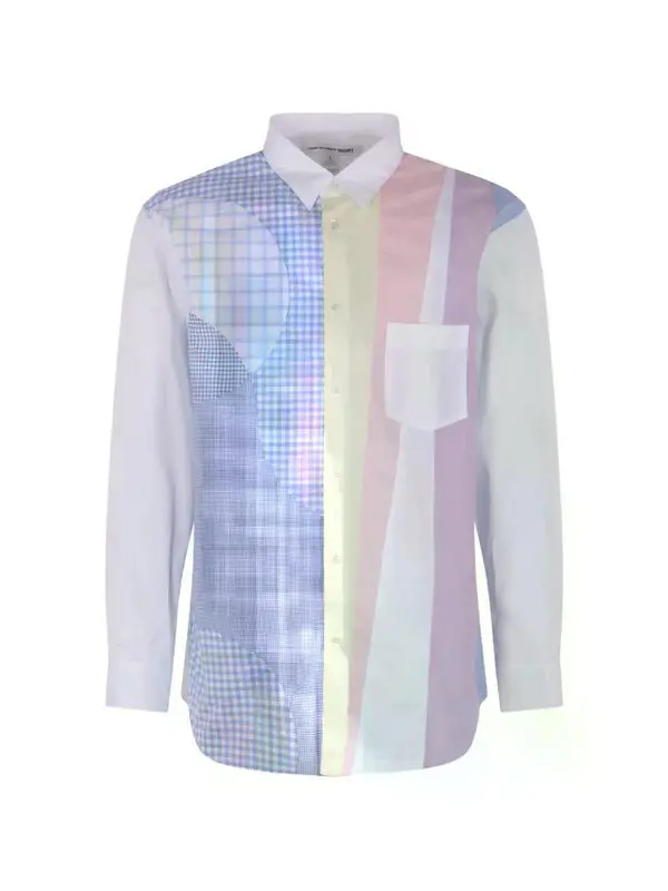 Comme Des Garçons Patchwork Long-sleeve Shirt - White