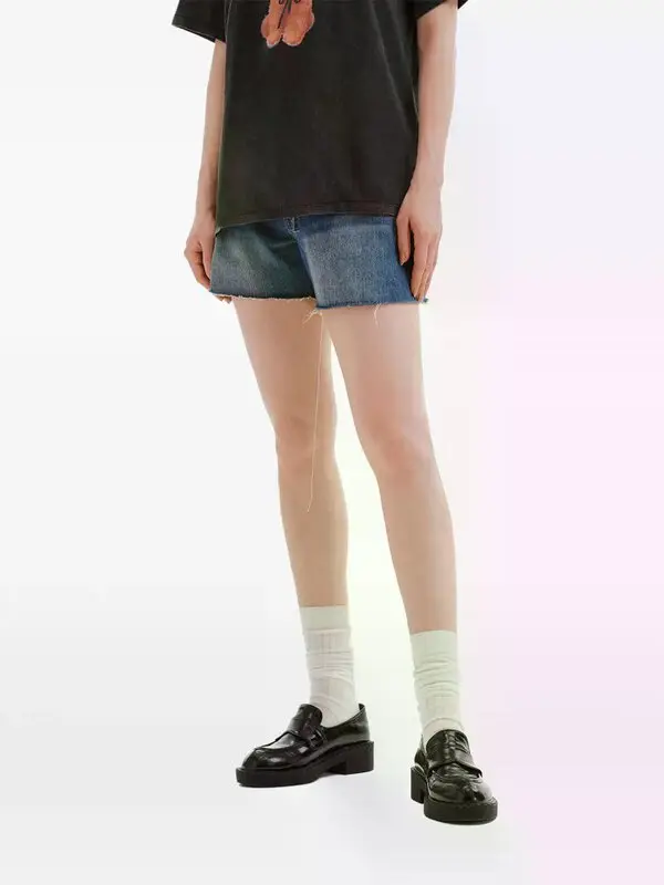 B+AB Belted Frayed Hem Denim Shorts