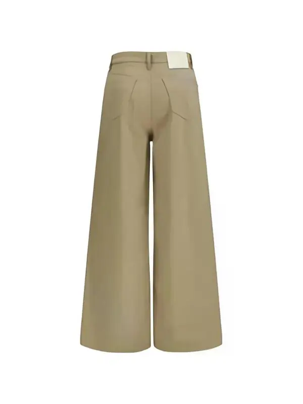 CRUNA High-waist Wide-leg Cotton Trousers